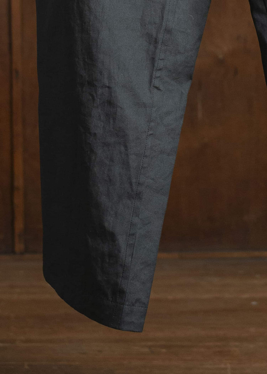 JAN-JAN VAN ESSCHE TROUSERS#84-COATED CLOTH TAR BLACK Oversized 6-Pock ...
