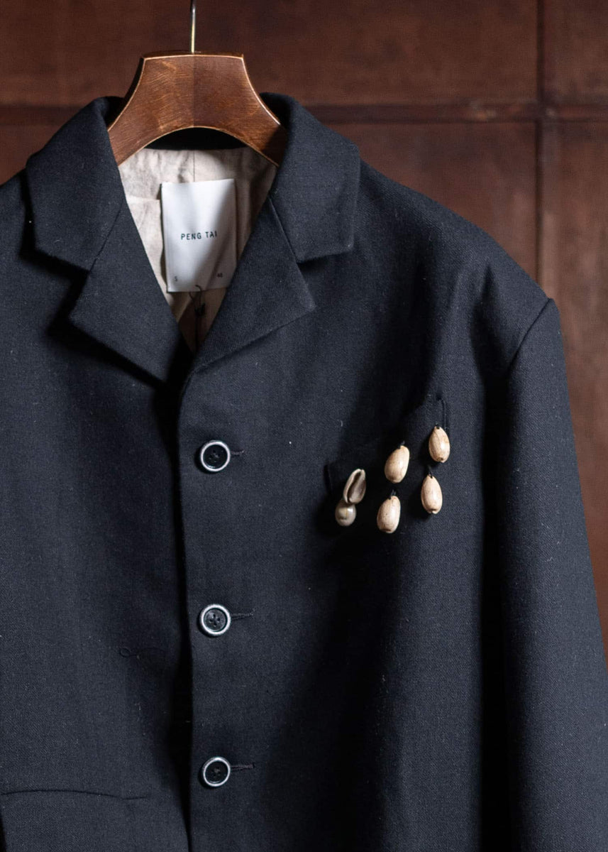 Peng Tai Aged Sack Coat No Damage Processing Black PTW24M07-2 – VISION ...