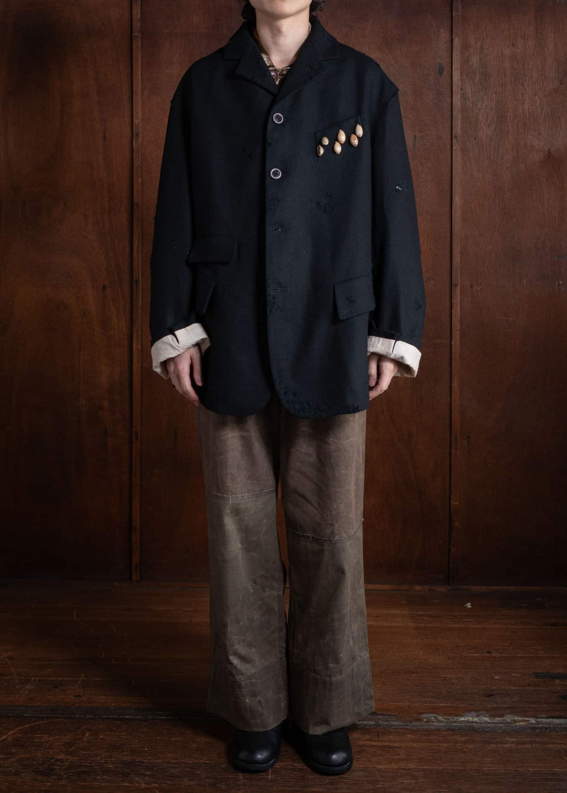 Peng Tai Aged Sack Coat Black PTW24M07-2 – VISION OF FASHION